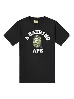 A BATHING APE Abc Camo College /green T-shirt - Black