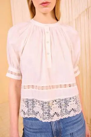 Ulla Johnson Faye Puff Sleeve Blouse - Pristine