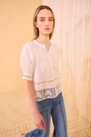 Ulla Johnson Faye Puff Sleeve Blouse - Pristine