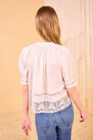 Ulla Johnson Faye Puff Sleeve Blouse - Pristine