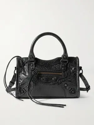 Balenciaga Le City Nano Textured-leather Tote - Black