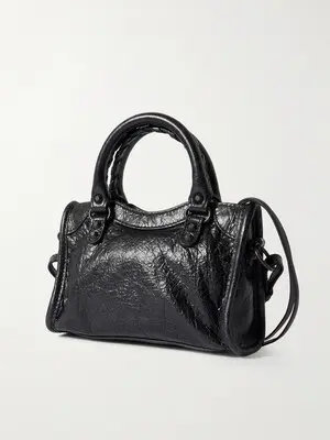 Balenciaga Le City Nano Textured-leather Tote - Black