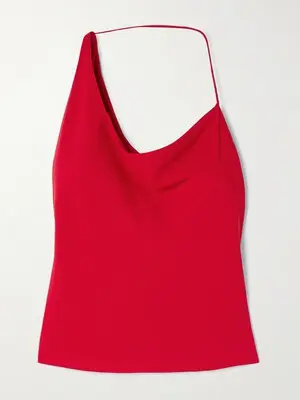 ST. AGNI Asymmetric Draped Satin Camisole