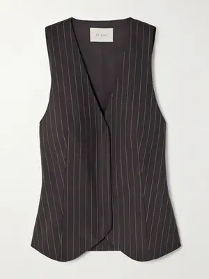 ST. AGNI Pinstriped Virgin Wool-blend Vest
