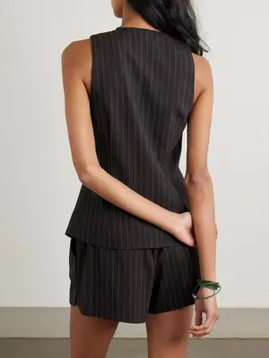 ST. AGNI Pinstriped Virgin Wool-blend Vest
