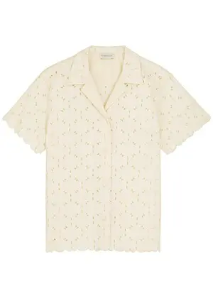 Moncler Embroidered Cotton-blend Shirt