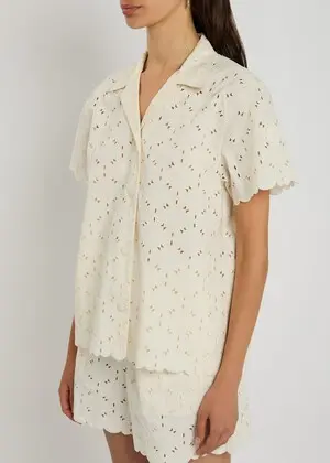 Moncler Embroidered Cotton-blend Shirt
