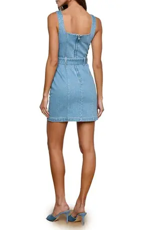 L'Agence Midy Belted Denim Minidress