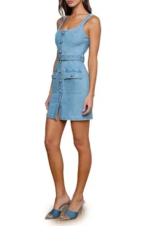 L'Agence Midy Belted Denim Minidress
