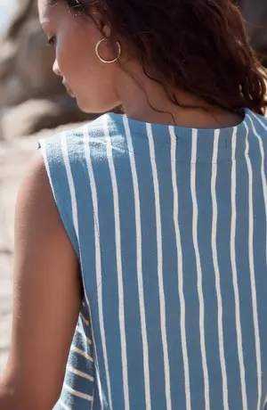 NEXT Stripe Sleeveless Cotton Terry Top