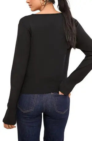 FRIENDS LIKE THESE Tie Front V-neck Cardigan