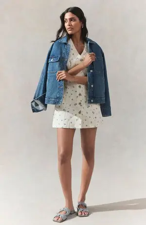 NEXT Floral Denim Mini Dress