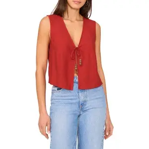 Vince Camuto Front Tie Vest - Chili