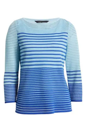 Ming Wang Stripe Sheer Knit Tunic