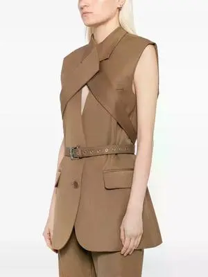 Monse Criss-cross Sleeveless Jacket - Neutrals