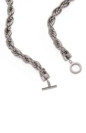 ALEX AND ANI Large Rope Chain Toggle Necklace - Silver