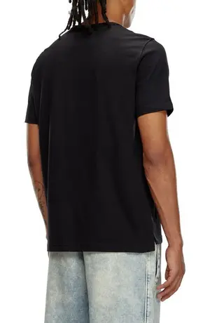 DIESEL® Metallic Oval D Logo T-shirt - Deep/ Black