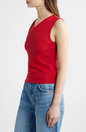 REFORMATION Wren Cotton V-neck Tank