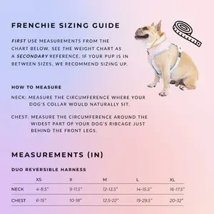 FRENCHIE Duo Reverible Harness - Pink Tie Dye