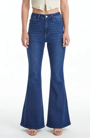 BAYEAS High-rise Flare Leg Jeans - Dark Blue