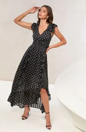 LIPSY Metallic Polka Dot Maxi Dress