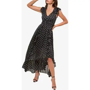 LIPSY Metallic Polka Dot Maxi Dress - Black