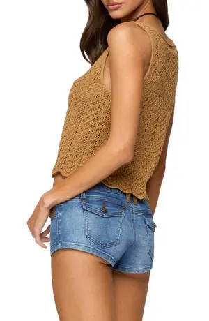 EDIKTED Split Front Knit Top