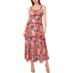 Vince Camuto Tiered Printed Maxi Sundress