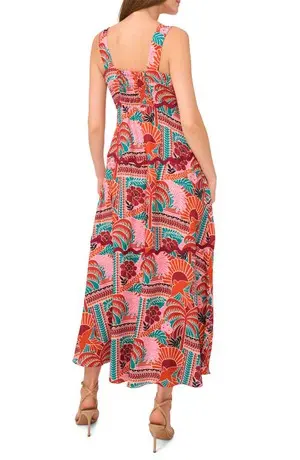 Vince Camuto Tiered Printed Maxi Sundress