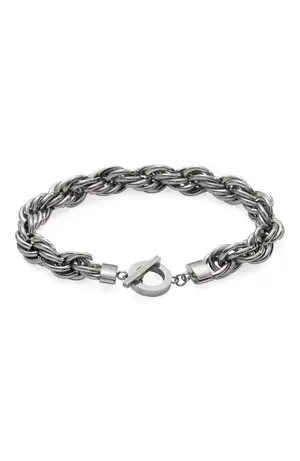 ALEX AND ANI Large Rope Chain Toggle Bracelet - Silver