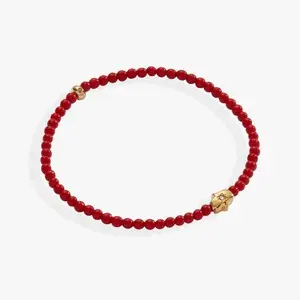 ALEX AND ANI Hamsa Mini Stretch Bracelet - Coral