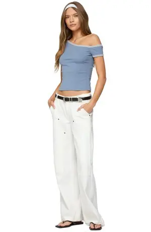 EDIKTED Contrast Trim One-shoulder Top