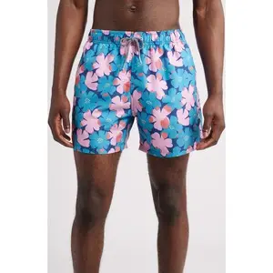BOARDIES Floral Print Swim Trunks - Blue Multi