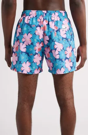 BOARDIES Floral Print Swim Trunks - Blue Multi