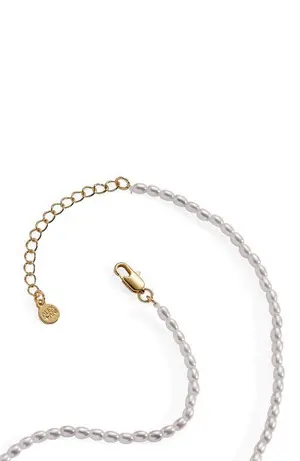 ALEX AND ANI Moonlight Beach Pearl Charm Necklace