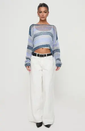 Princess Polly Perren Stripe Sheer Sweater