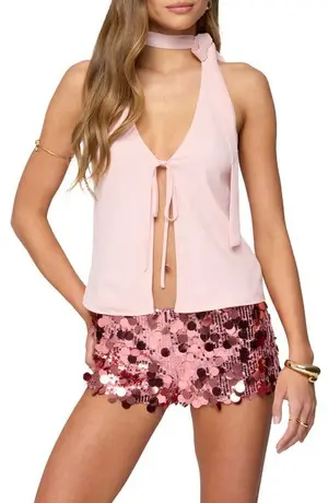 EDIKTED Split Front Halter Top