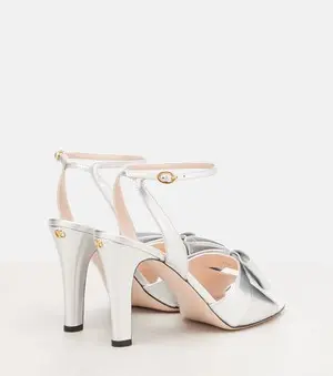 Valentino Garavani Bowow 95 Leather Sandals - Silver