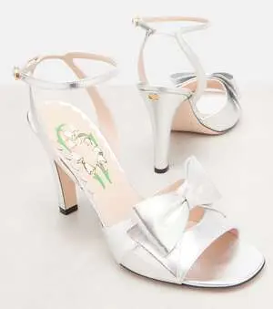Valentino Garavani Bowow 95 Leather Sandals - Silver
