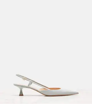GIANVITO ROSSI Ascent 55 Leather Slingback Pumps - Grey
