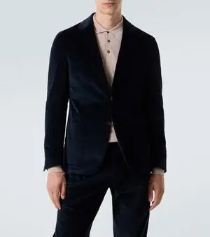 LARDINI Cotton Corduroy Blazer - Blue