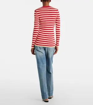 Valentino Garavani Striped Ribbed-knit Cotton Sweater - Multicoloured