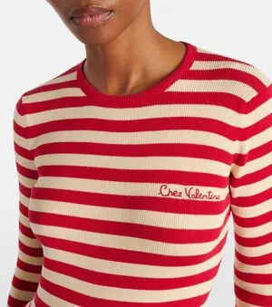 Valentino Garavani Striped Ribbed-knit Cotton Sweater - Multicoloured