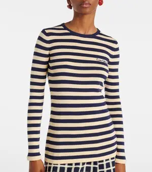 Valentino Garavani Striped Ribbed-knit Cotton Sweater - Multicoloured