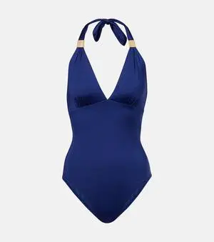 Heidi Klein Beau Soleil Halterneck Swimsuit - Blue