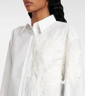 Brunello Cucinelli Embroidered Cotton-blend Poplin Shirt