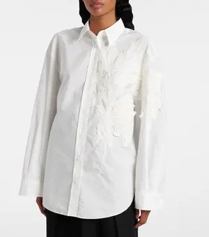 Brunello Cucinelli Embroidered Cotton-blend Poplin Shirt