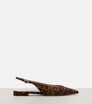 GIANVITO ROSSI Robbie Leopard-print Slingback Flats