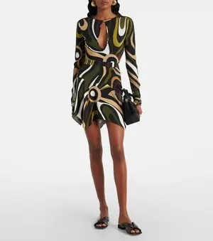 Emilio Pucci Marmo Printed Satin Bodysuit - Multicoloured