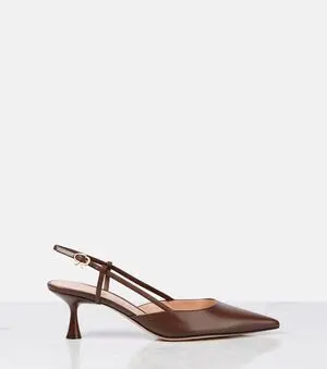 GIANVITO ROSSI Ascent 55 Slingback Pumps - Brown